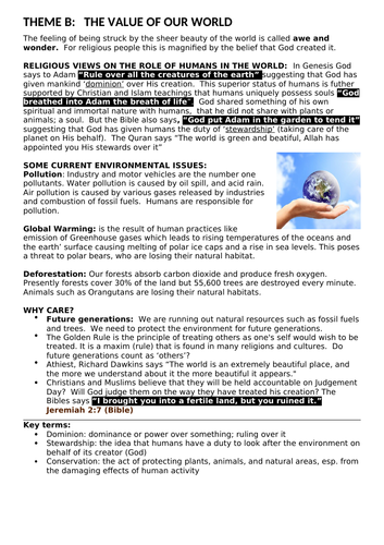 Value and Abuse of Environment | Teaching Resources