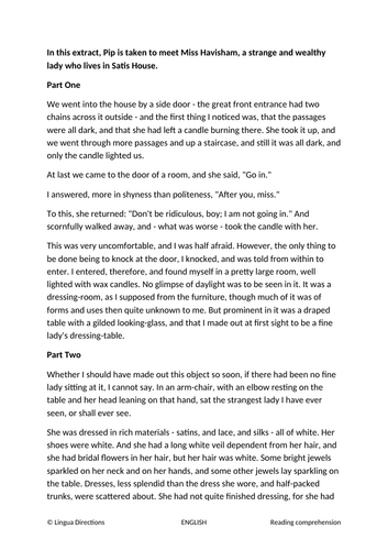 CLASSIC SET TEXTS READING COMPREHENSIONS | Teaching Resources