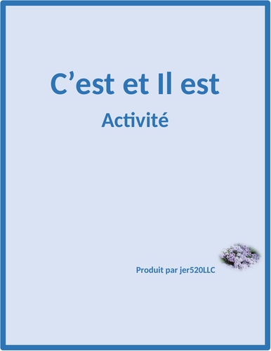 C'EST vs IL EST French Sentence Builder Activity | Teaching Resources