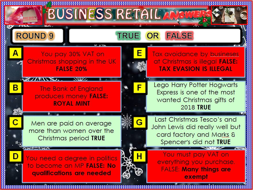 Business Christmas Quiz | Teaching Resources