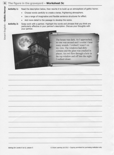 Gothic reading and writing ppt and resources. | Teaching Resources