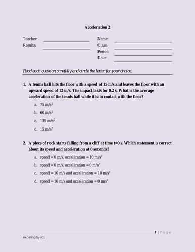 ACCELERATION | Teaching Resources