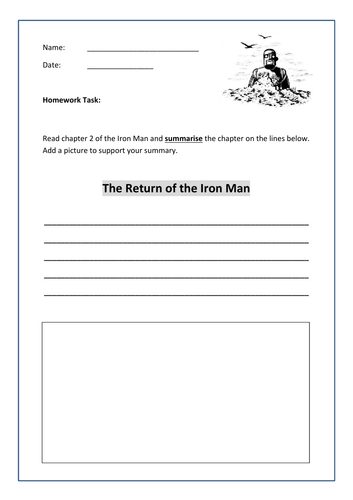 Iron Man - Summarise each chapter (writing task) | Teaching Resources