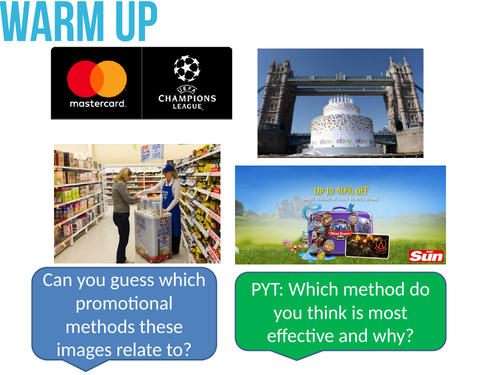 GCSE Business 9-1 Promotional Methods | Teaching Resources