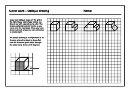 D&T cover work / cover lesson - Oblique drawing - 1hr activity ...