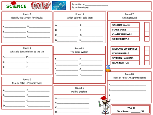 End of Year Science Christmas Quiz | Teaching Resources