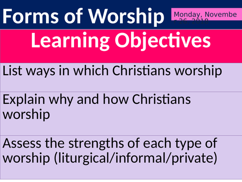 CHRISTIAN WORSHIP | Teaching Resources