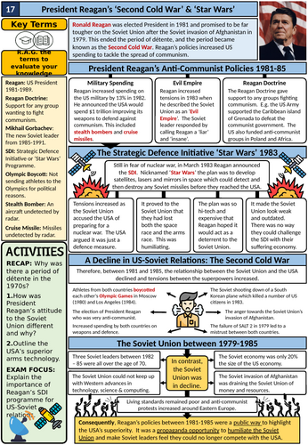 President Reagan Star Wars SDI - Cold War & Superpower - GCSE History ...
