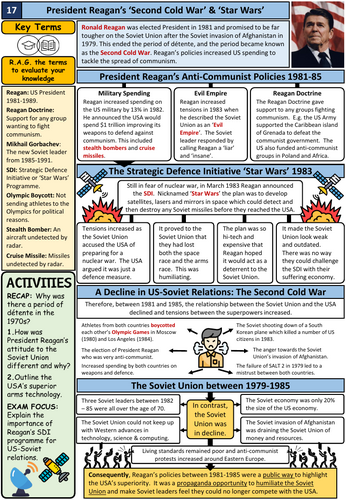 President Reagan Star Wars SDI - Cold War & Superpower - GCSE History ...