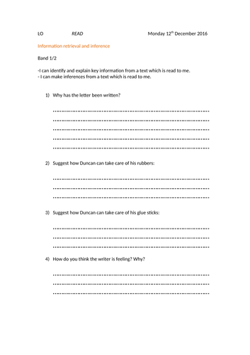 Year 2/3 - Day the crayons quit- resources for creative writing ...