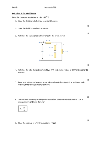 A-level Physics Revision Quizzes x 5 (optics, waves, energy, photons ...