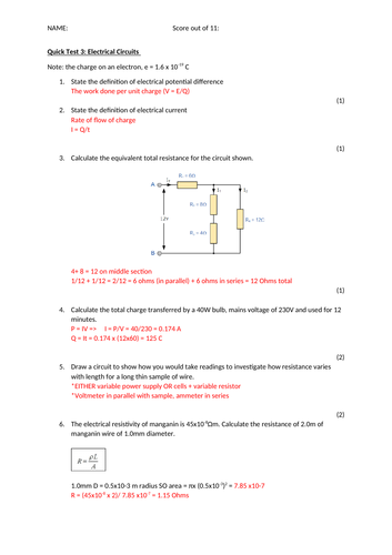 A-level Physics Revision Quizzes x 5 (optics, waves, energy, photons ...