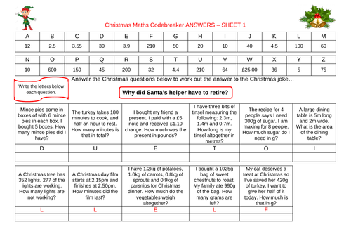 Christmas maths bundle - 3 activities and 8 challenges - Y5 & Y6 ...
