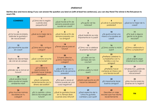 Spanish GCSE 3 Speaking Board Games: 100+ oral questions on different ...