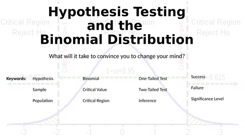 Hypothesis Testing and the Binomial Distribution | Teaching Resources Hypothesis Testing and the Binomial Distribution | Teaching Resources