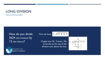 Long Division Explanation Sheet | Teaching Resources