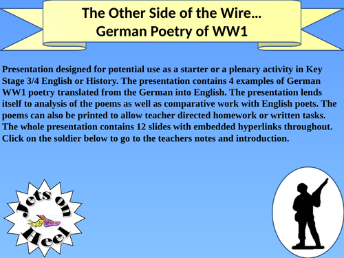 Other Side Of The Wire, German Poetry of WW1 | Teaching Resources