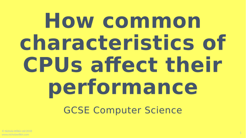 CPU Performance Lesson | Teaching Resources