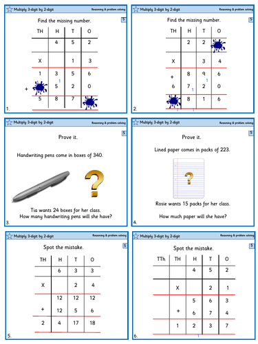 Year 5- Differentiated Reasoning Tasks- Multiplication- 3-digit by 2 ...