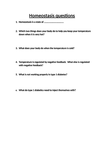 Homeostasis AQA Biology GCSE | Teaching Resources