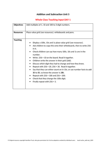 Teaching Presentation: Using place value to add/subtract. ( Year 3 ...
