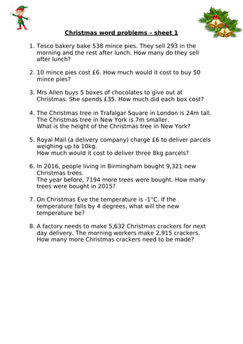 Christmas maths bundle - 3 activities and 8 challenges - Y5 & Y6 ...