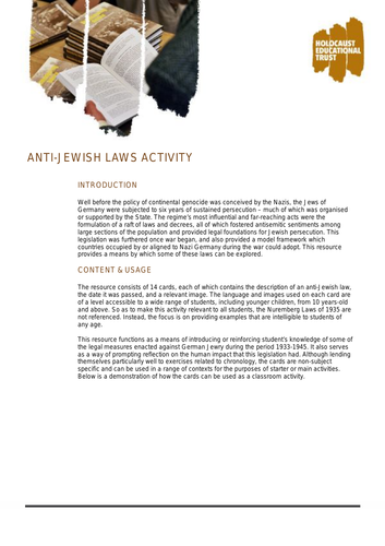 The Nuremberg Laws | Teaching Resources