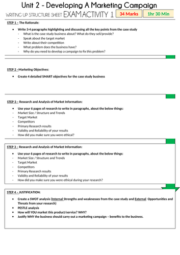*NEW Btec Level 3* Unit 2 - Activity 1- Developing a Marketing Campaign ...