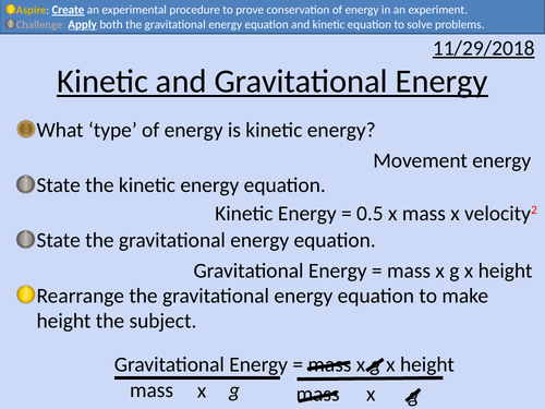 GCSE Physics: Kinetic and Gravitational Energy | Teaching Resources