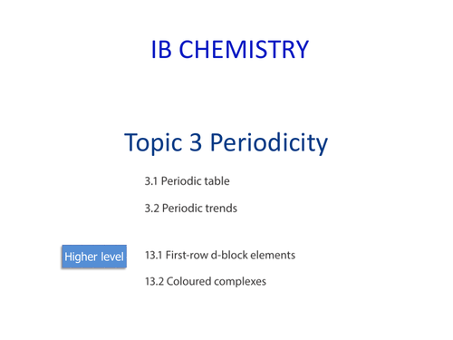 Periodicity - Periodic Table Chapter Notes Complete Lesson IB - A Level ...