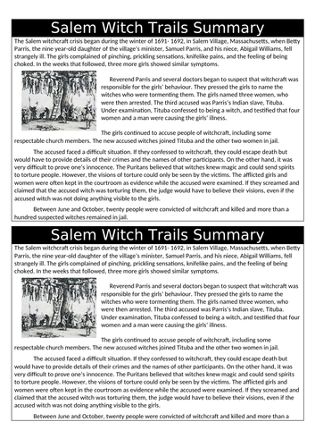 The Crucible Historical Contexts | Teaching Resources