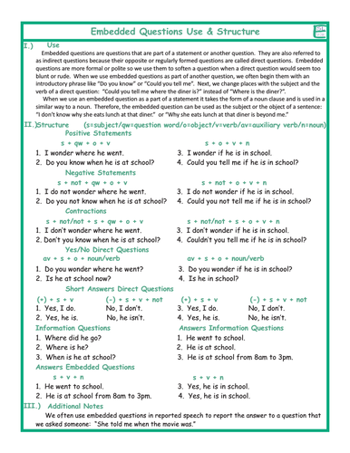 Embedded Questions Combo Activity Worksheets | Teaching Resources