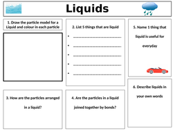 Properties of Liquids Worksheet - SEN | Teaching Resources