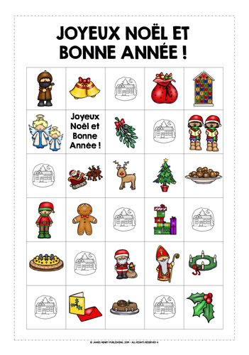 FRENCH CHRISTMAS BINGO | Teaching Resources