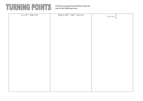 Polynomial Turning Points | Teaching Resources Polynomial Turning Points | Teaching Resources