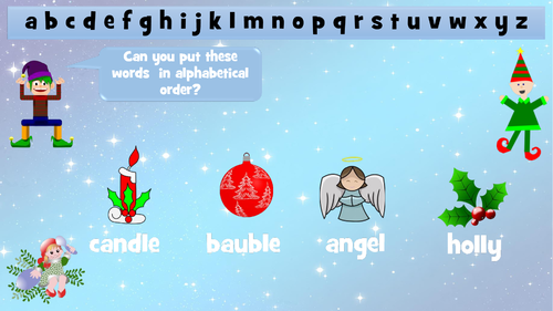Alphabetical Order - Christmas Themed | Teaching Resources