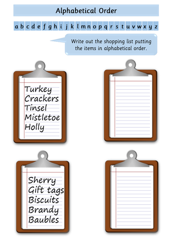 Alphabetical Order - Christmas Themed | Teaching Resources