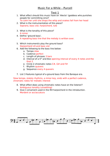 Purcell Music for a While Edexcel GCSE Music Scheme of Learning (Flip ...