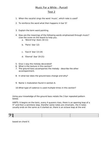 Purcell Music for a While Edexcel GCSE Music Scheme of Learning (Flip Learning) | Teaching Resources
