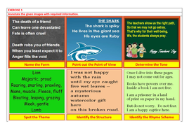 POETRY ANNOTATION WORKSHEETS WITH ANSWERS | Teaching Resources