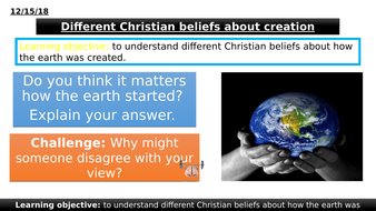 1.1.4 - Different Christian Beliefs about Creation | Teaching Resources