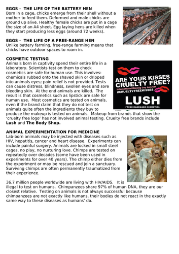 Using Animals: food and testing | Teaching Resources