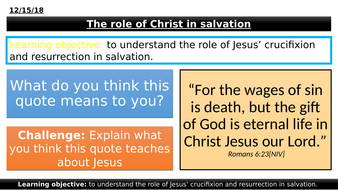 1.1.12 - The Role of Christ in Salvation | Teaching Resources