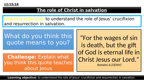 1.1.12 - The Role of Christ in Salvation | Teaching Resources