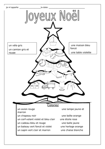 FRENCH - CHRISTMAS - NOËL - Colour by numbers - Worksheets | Teaching ...