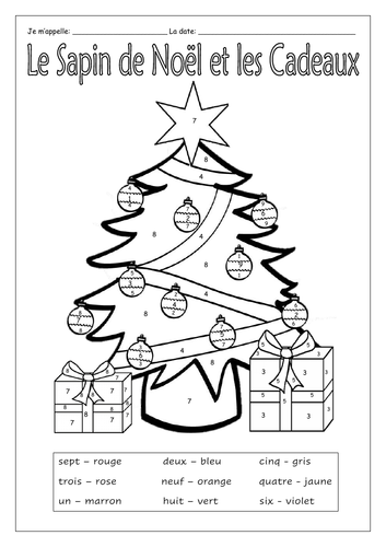 FRENCH - CHRISTMAS - NOËL - Colour by numbers - Worksheets | Teaching ...