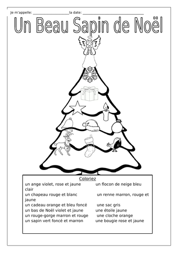 FRENCH - CHRISTMAS - NOËL - Colour by numbers - Worksheets | Teaching ...