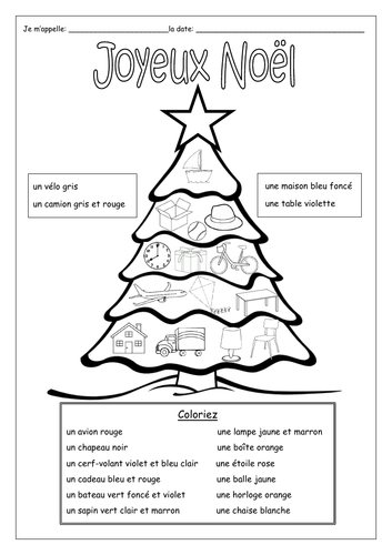 FRENCH - CHRISTMAS - NOËL - Colour by numbers - Worksheets | Teaching ...