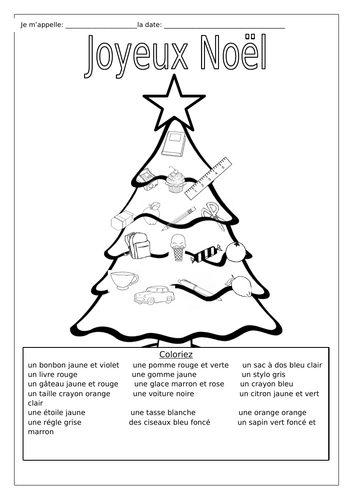 FRENCH - CHRISTMAS - NOËL - Colour by numbers - Worksheets | Teaching ...