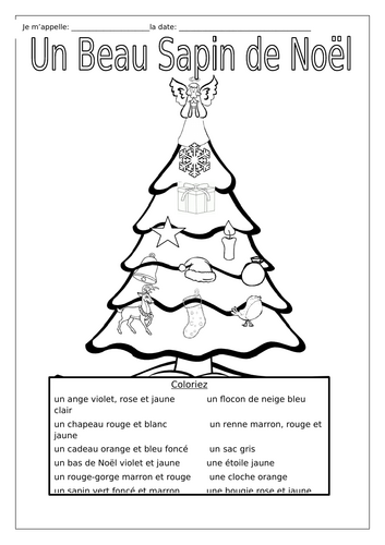 FRENCH - CHRISTMAS - NOËL - Colour by numbers - Worksheets | Teaching ...